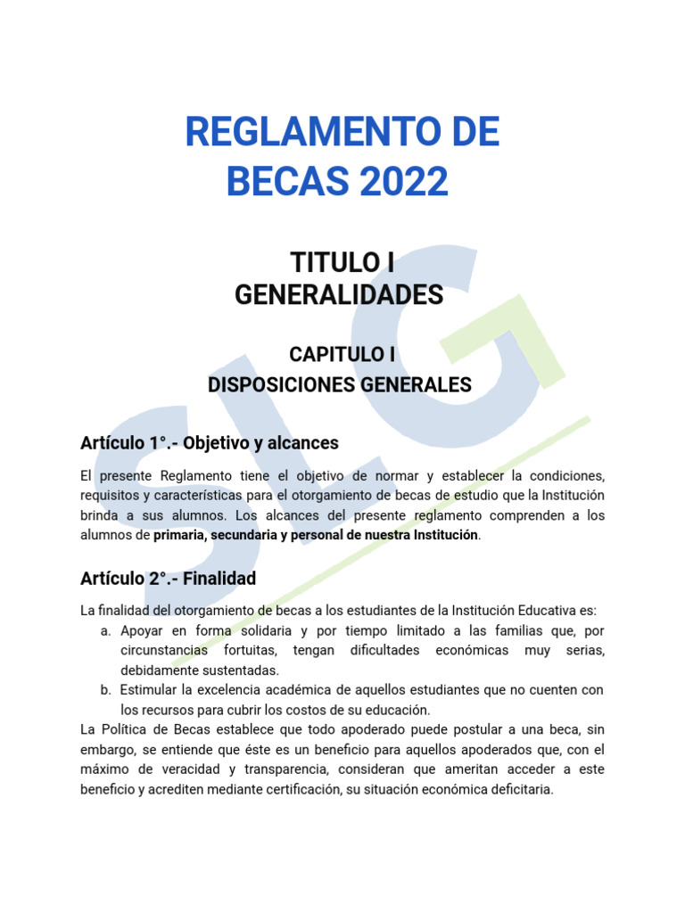 2022 Reglamento de Becas 2022 | PDF | Pensión | Regulación