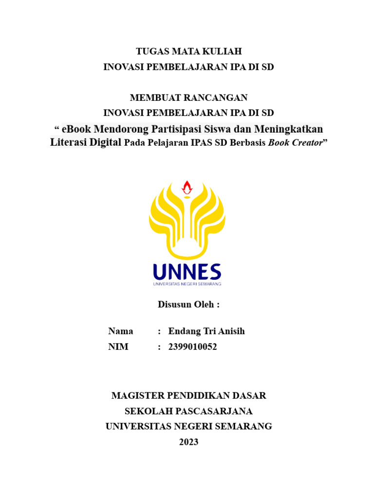 Rancangan Inov Ipa - Revisi - Endang Tri Anisih | PDF