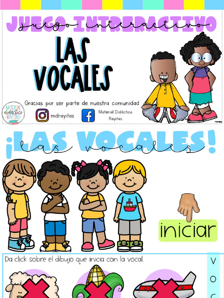 Juego Interactivo de Las Vocales | PDF