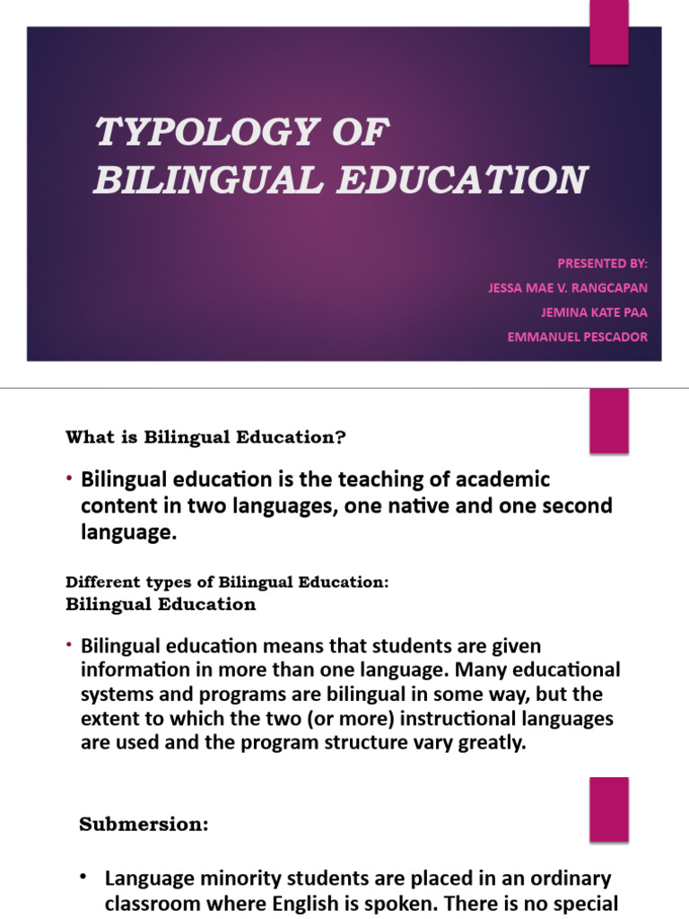 Types of Bilingual Education Programs | PDF | Multilingualism | Second ...