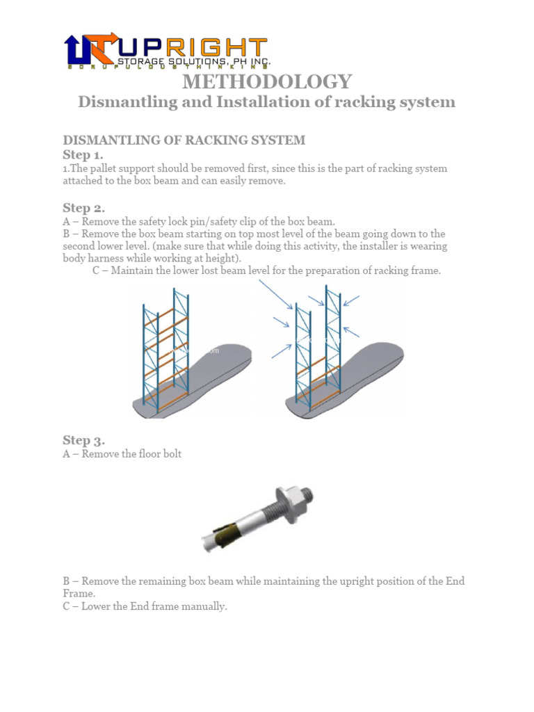 Racking System Installation & Dismantling Guide | PDF | Screw | Nut ...