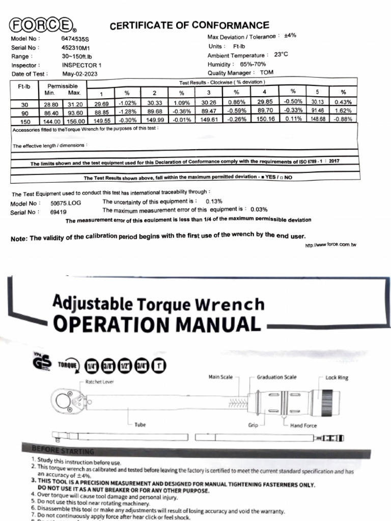 Llave de Torque | PDF