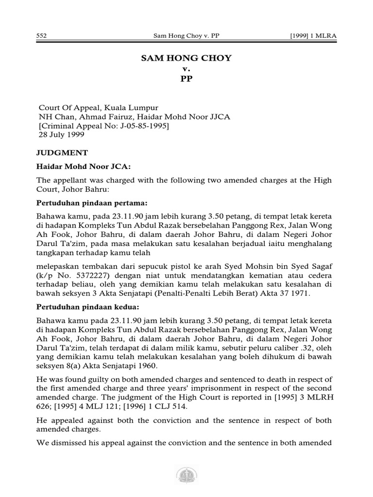 Sam Hong Choy | PDF | Bail | Judgment (Law)
