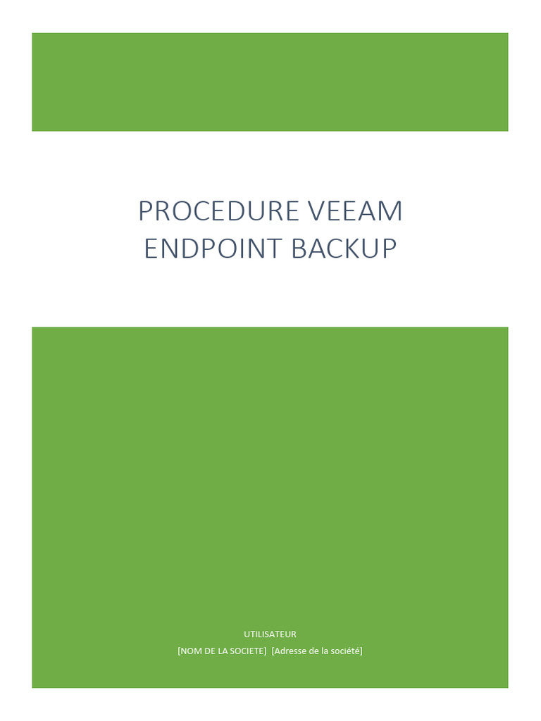 PROCEDURE VEEAM ENDPOINT BACKUP 1 | PDF