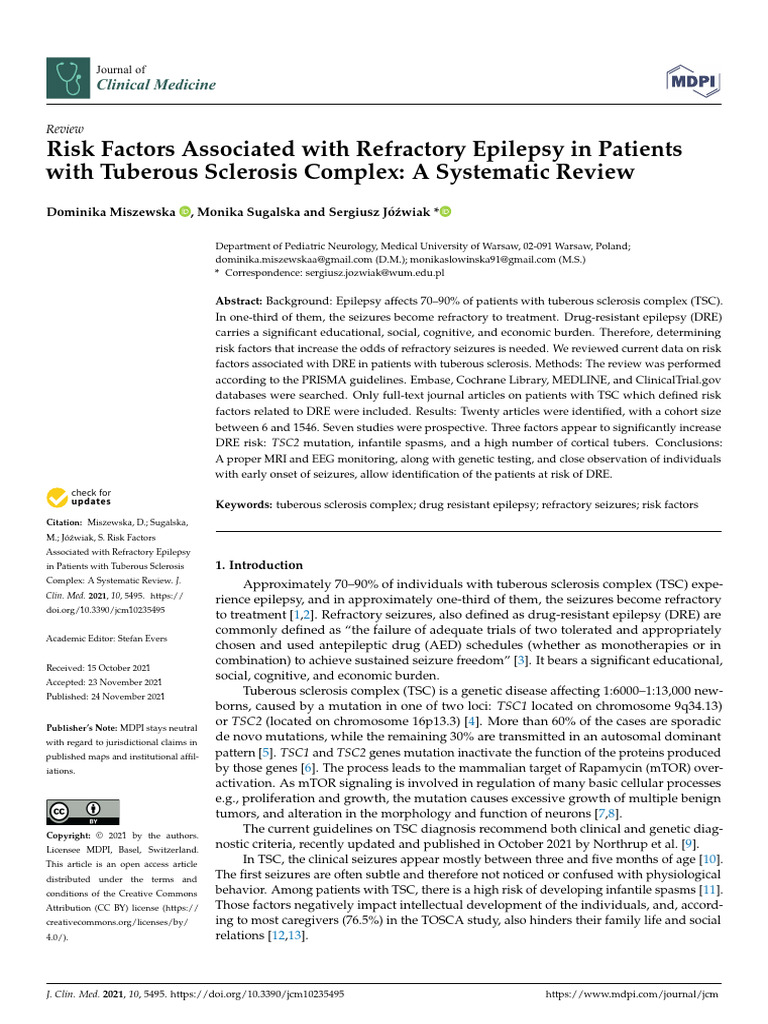 ESCLEROSIS TUBEROSA 6 | PDF | Epilepsy | Risk