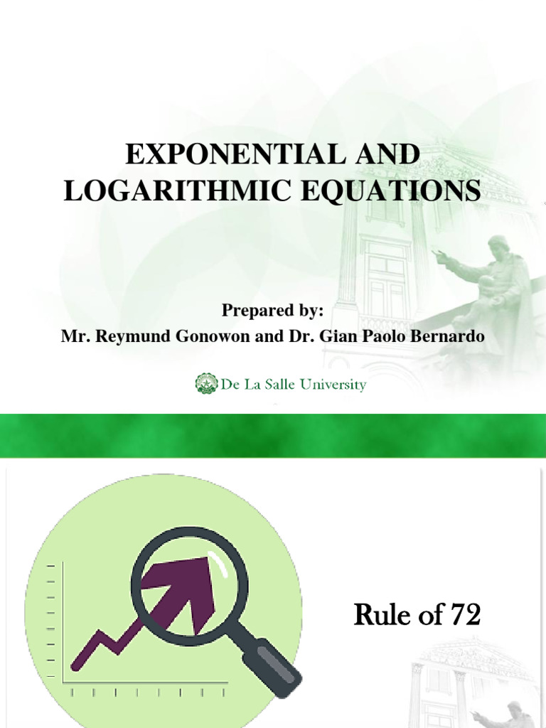 SHS GENMATH AY 23-24 7 Exponential and Logarithmic Equations | PDF