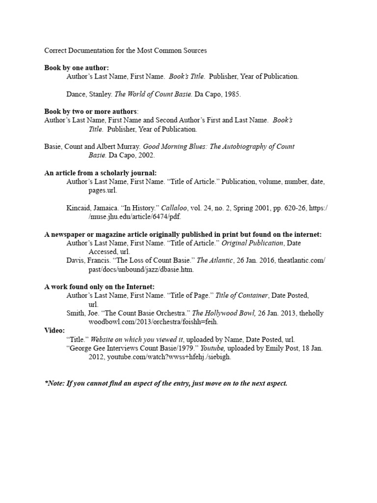 Correct Documentation and Sample Works Cited | PDF | Public Sphere ...