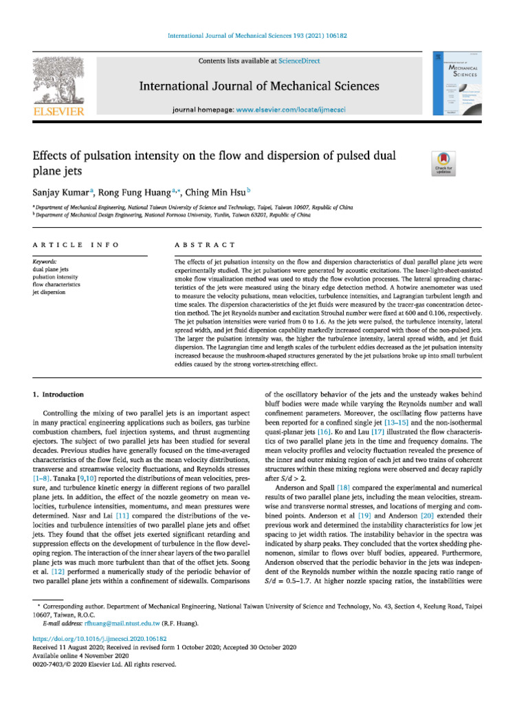 Effect of Pulsation Intensity On The Flow | PDF