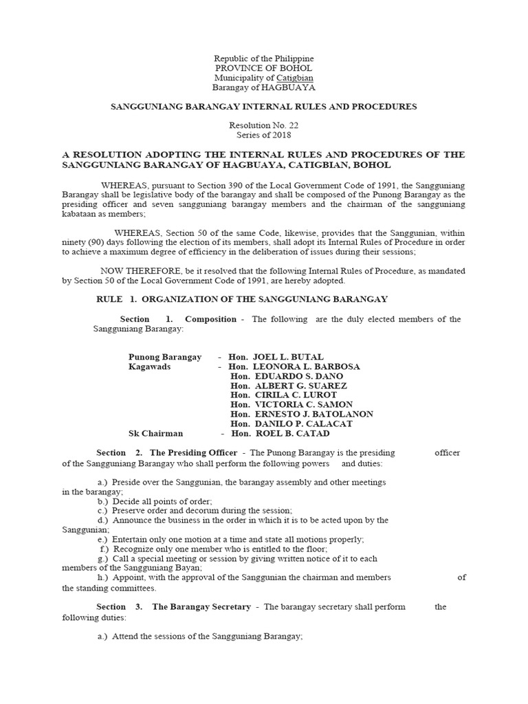 Internal Rules & Procedures 2024 | PDF | Quorum | Justice