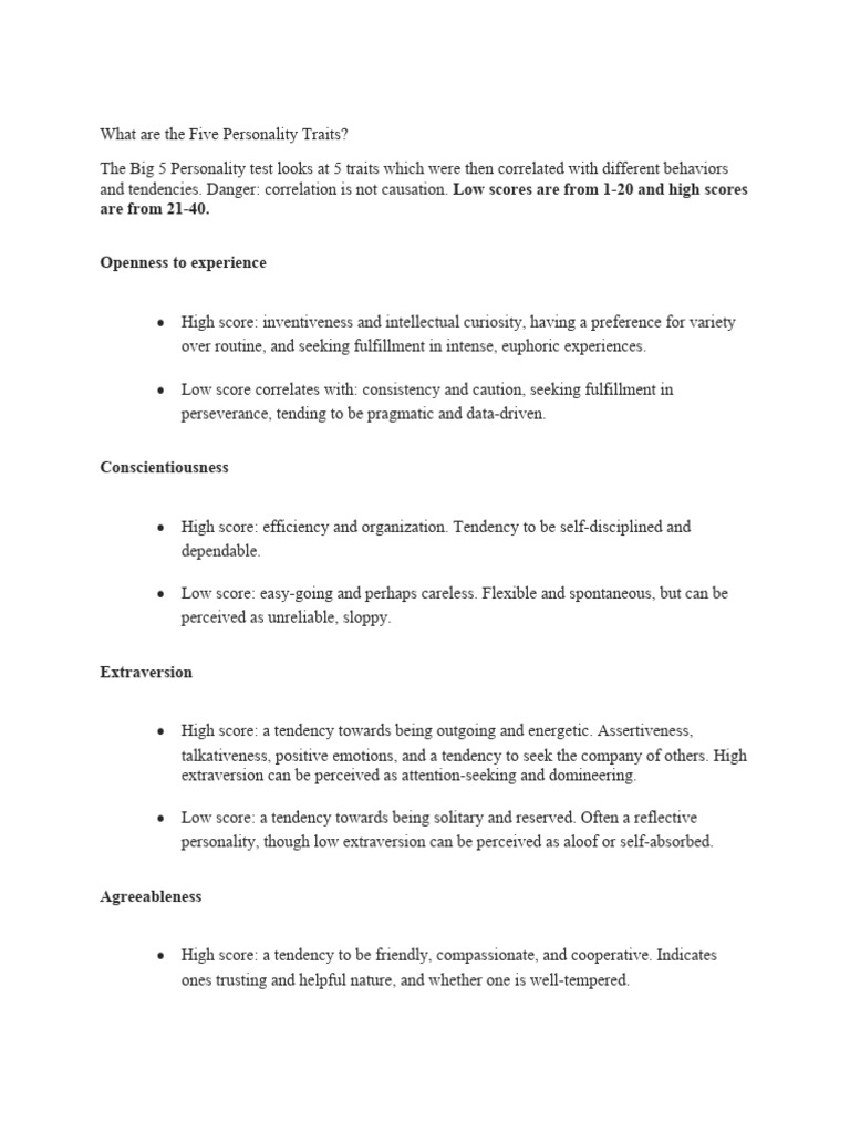 Understanding the Big 5 Personality Traits | PDF | Extraversion And ...