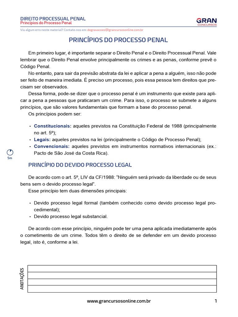 Principios Do Processo Penal | PDF