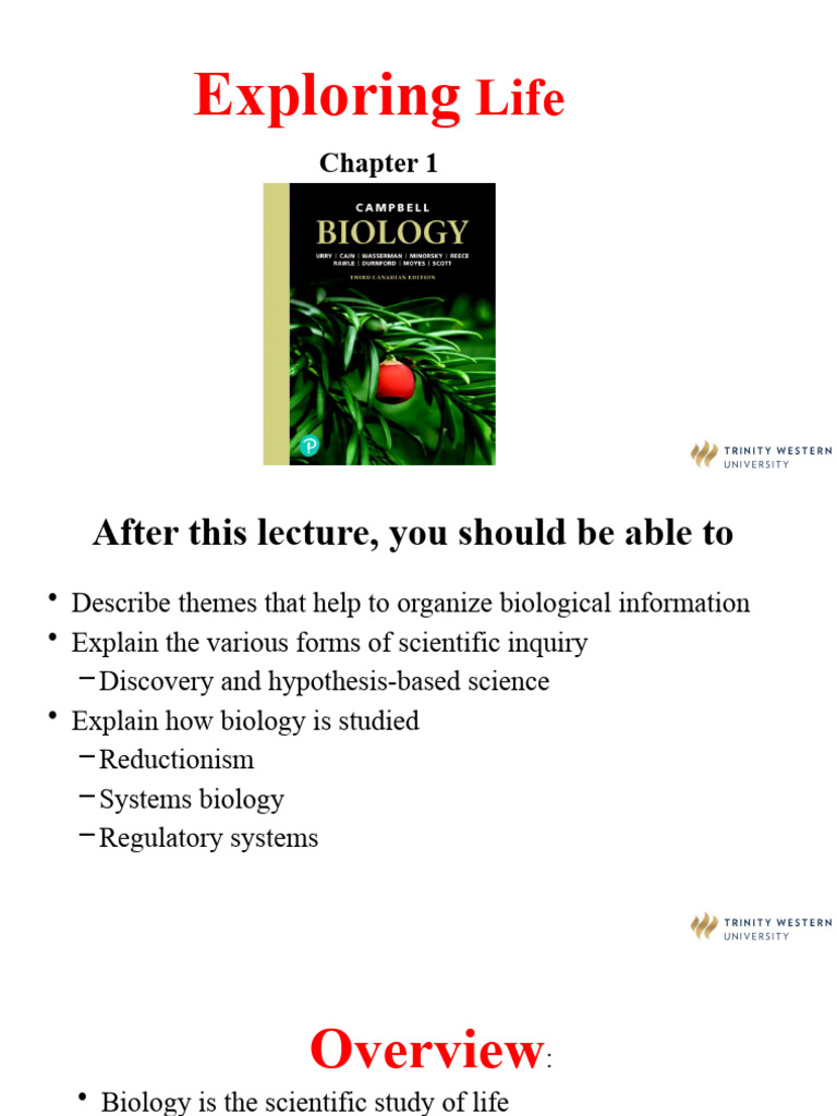 L1. Exploring Life-2024 | PDF | Biology | Life