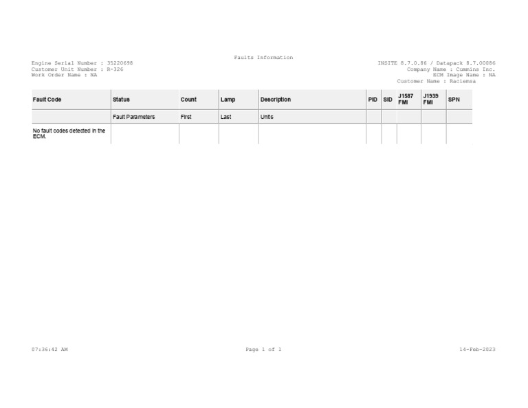 Fault Code PDF