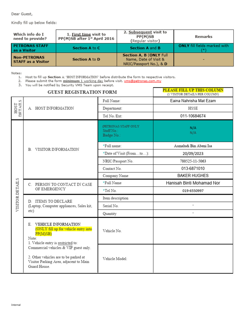 Vms Guest Registration Form Pdf