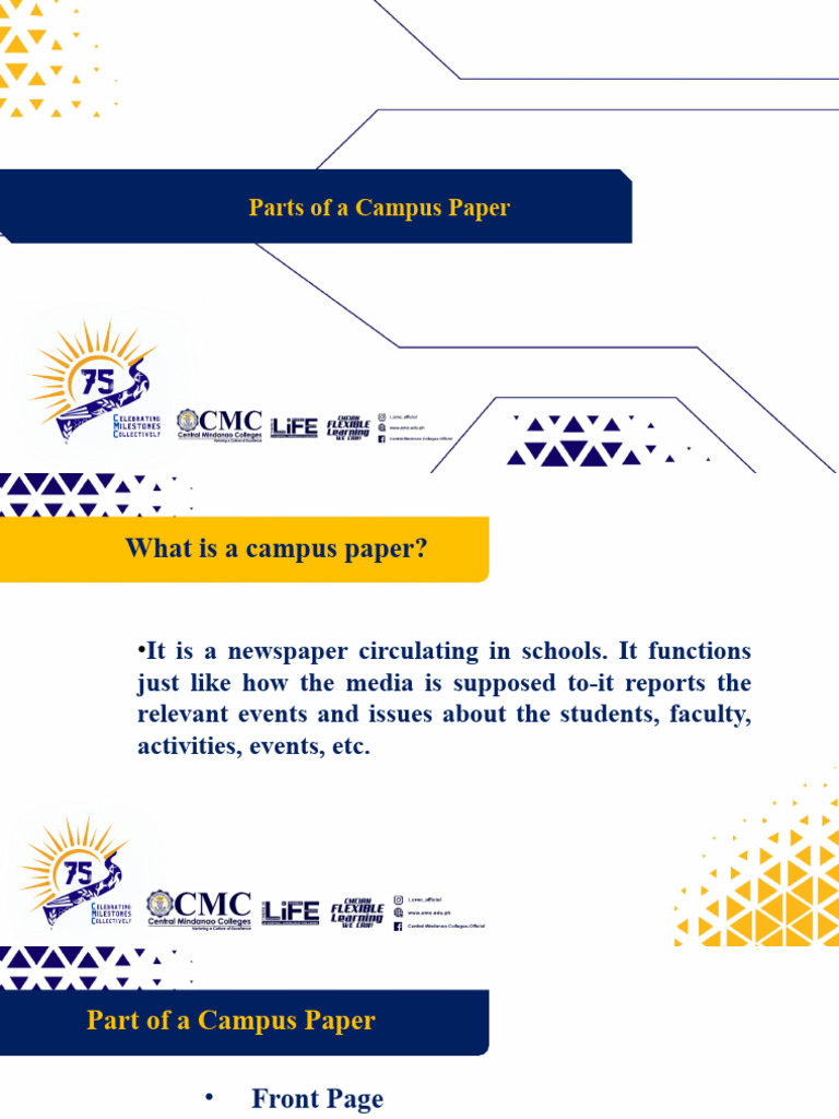 Components of a Campus Newspaper | PDF | Newspapers | Writing