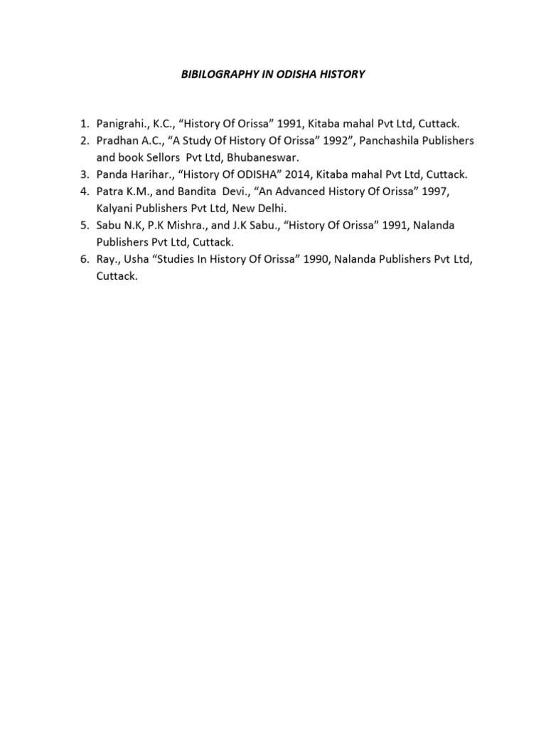 Odisha History Bibliography | PDF | Religion & Spirituality