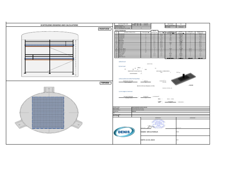Scaffolding Drawing and Calculations: Frontview | PDF | Technology ...