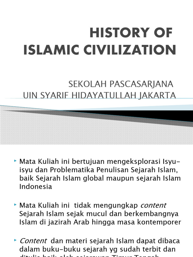 History of Islamic Civilization | PDF