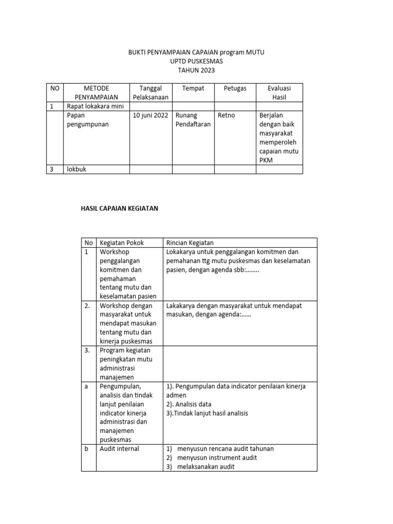 Bukti Penyampaian Hasil Capaian Program Mutu EP D | PDF | Bisnis | Komputer