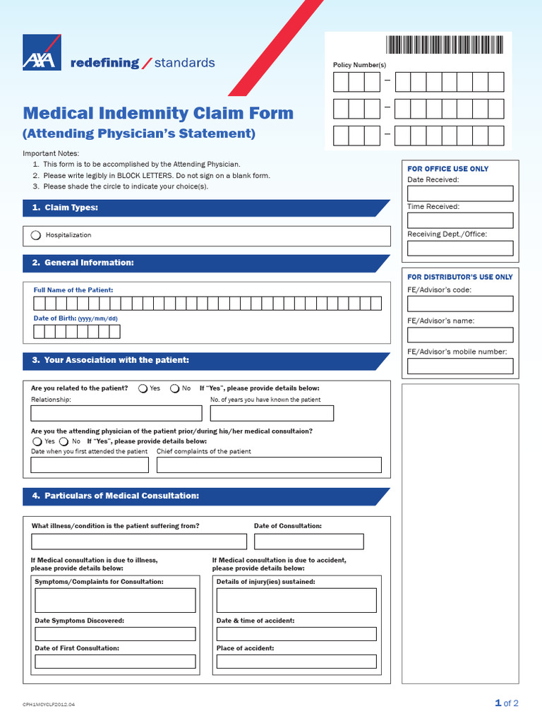 Medical_Indemnity_Claim_Form_Physician | PDF