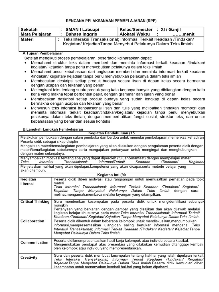 5 - RPP Ganjil B | PDF
