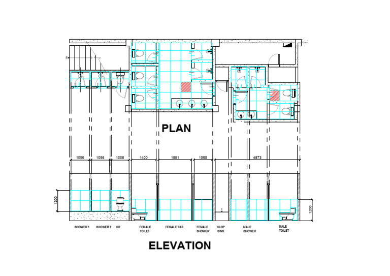 Male Female T&B and Shower Wall Tile Layout | PDF