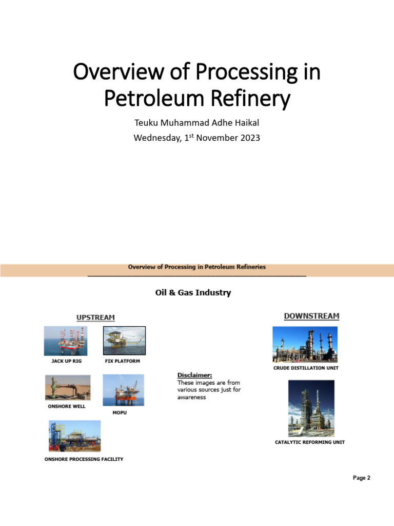 Petroleum Refinery - Overview, Process Description | PDF