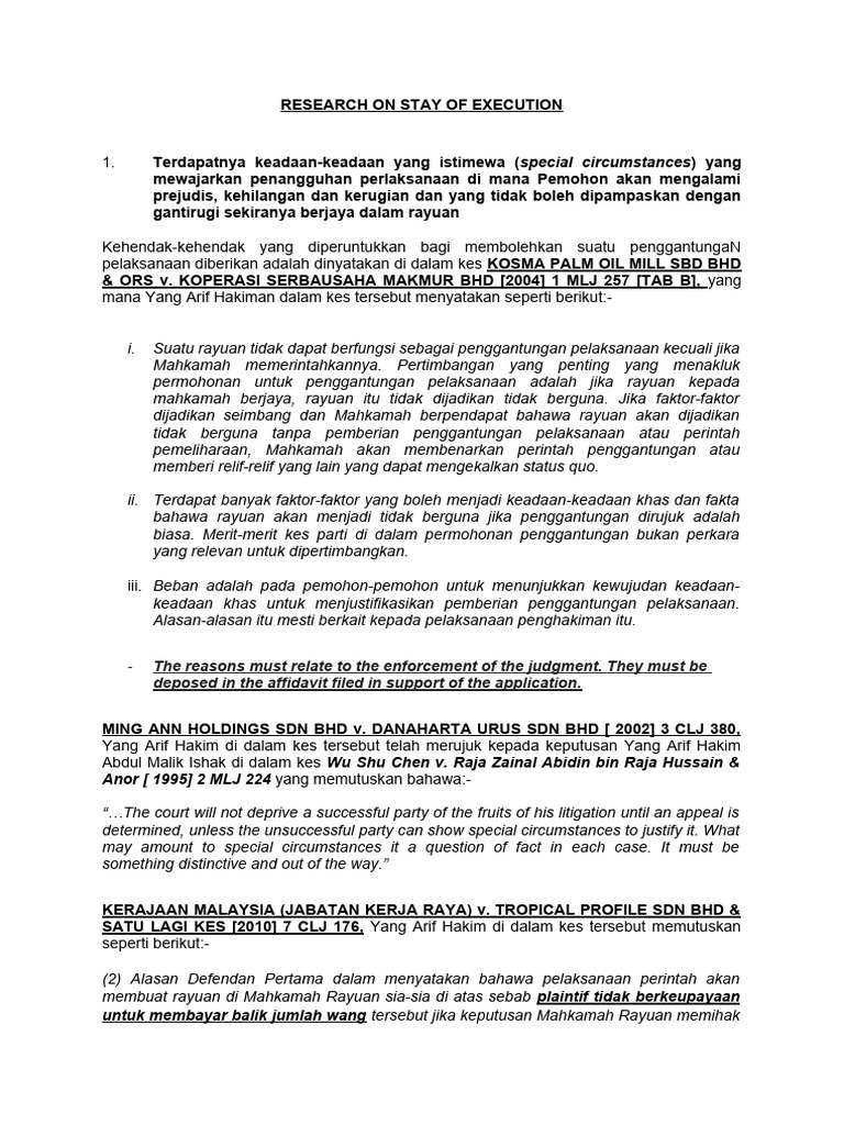 RESEARCH - Stay of Execution | PDF