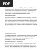 PNP Medals and Awards Overview | PDF | Awards | Military