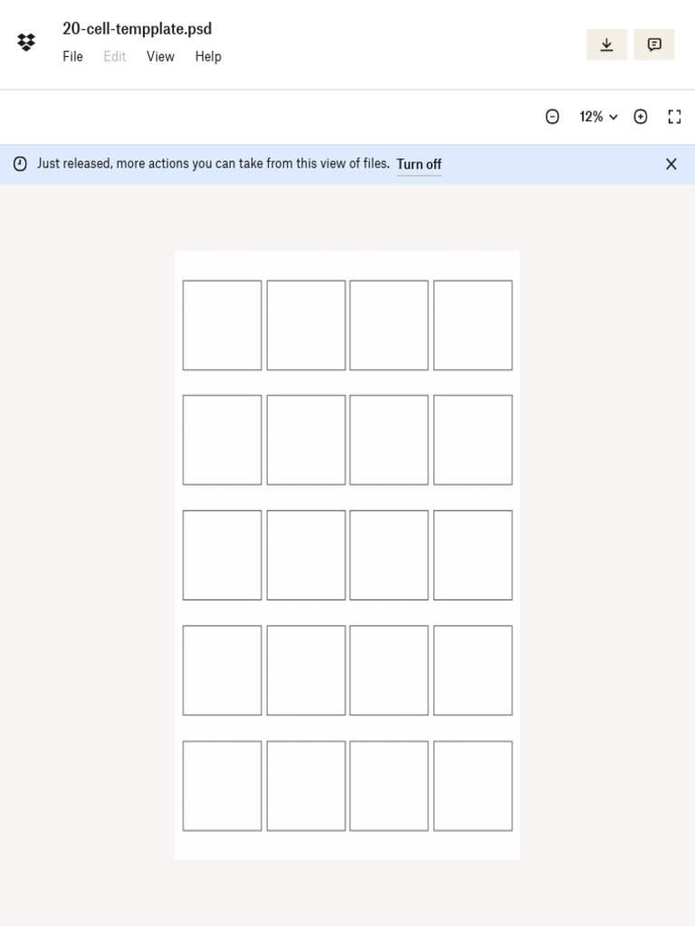 20 Cell Tempplate - PSD | PDF