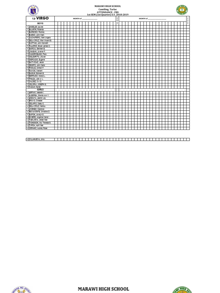 Attendance 2023 2024 | PDF