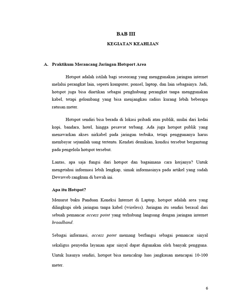 BAB LLL Merancang Jaringan Hotspot Area | PDF