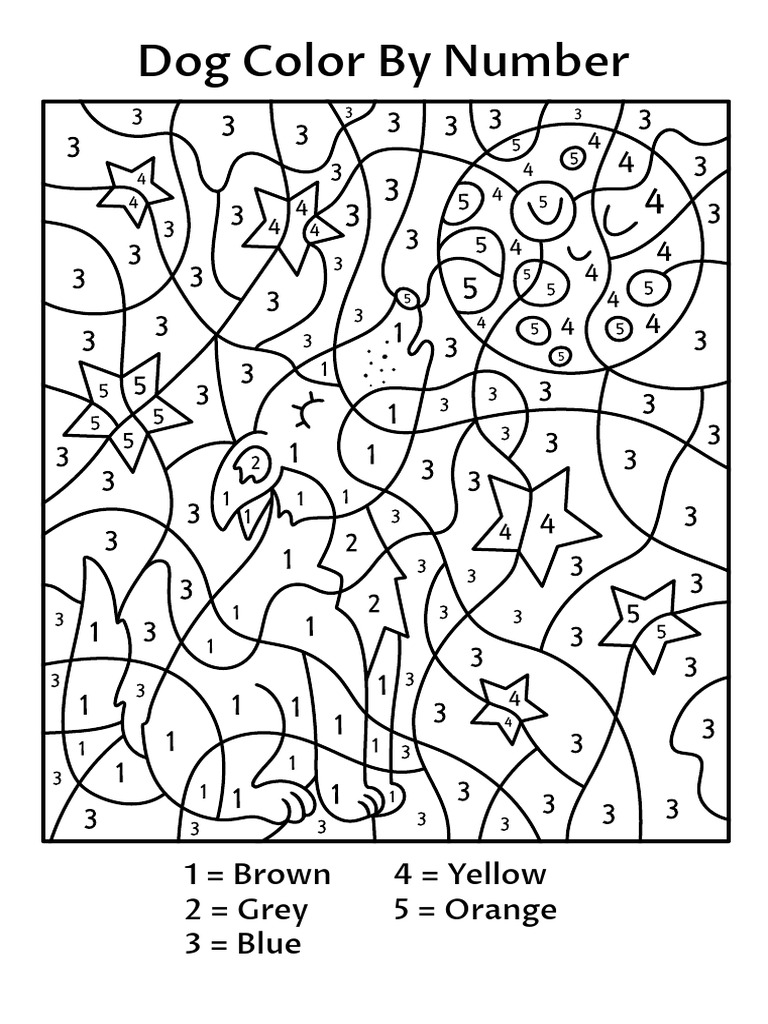Dog PDF Color by Number Printable | PDF