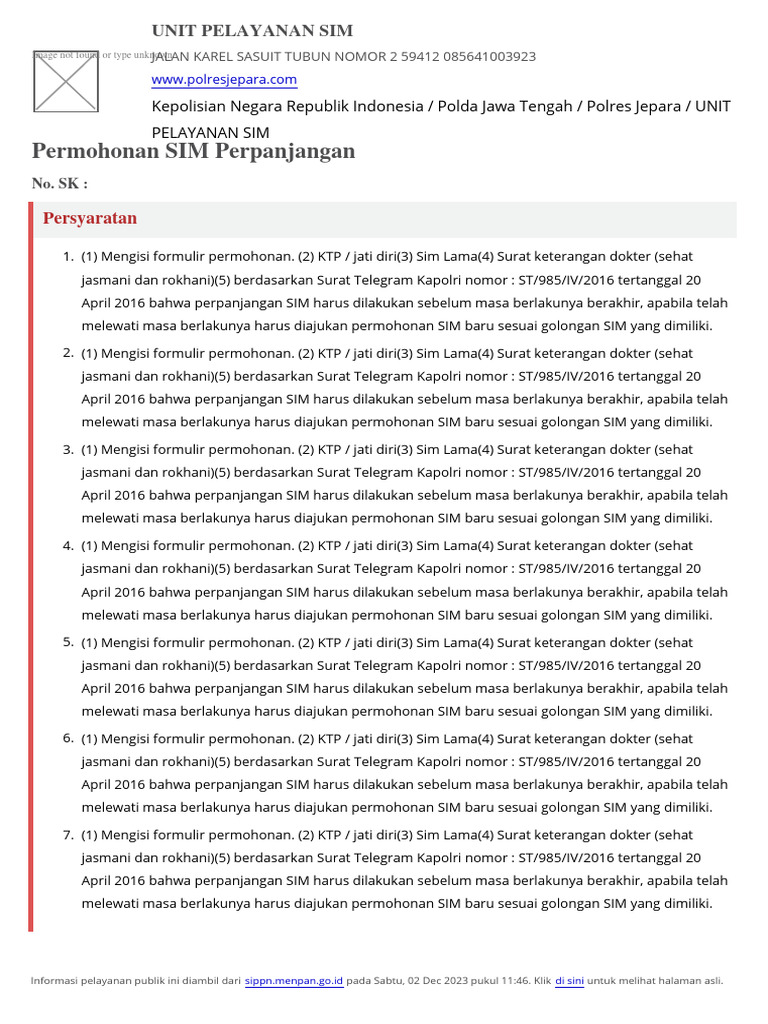 Panduan Perpanjangan SIM Online Jepara | PDF | Hukum