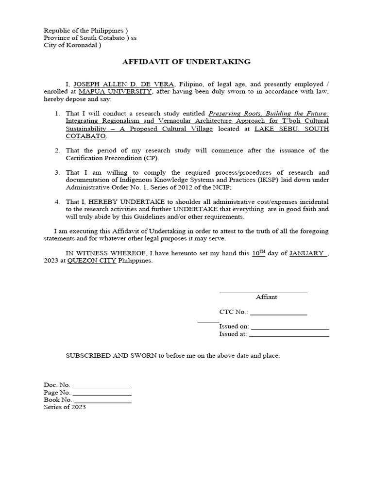 IKSP Undertaking Form | PDF