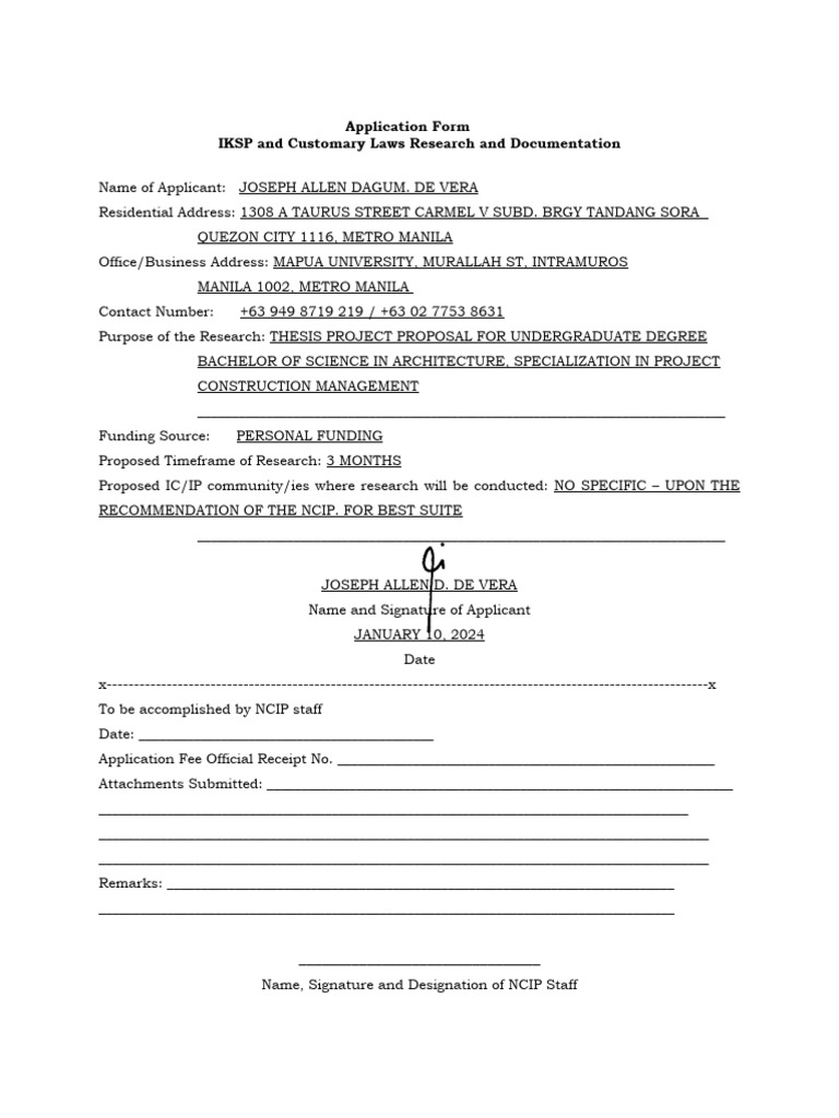 IKSP Application Form | PDF
