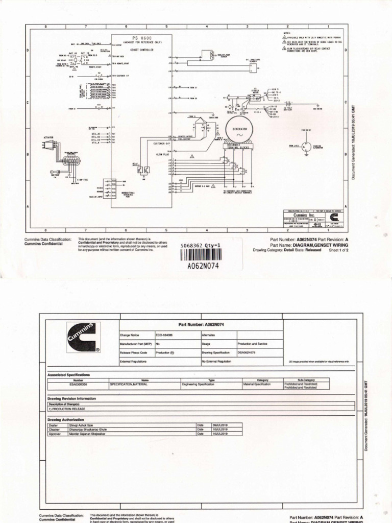 250 KVA DG - Alternator Drawing | PDF
