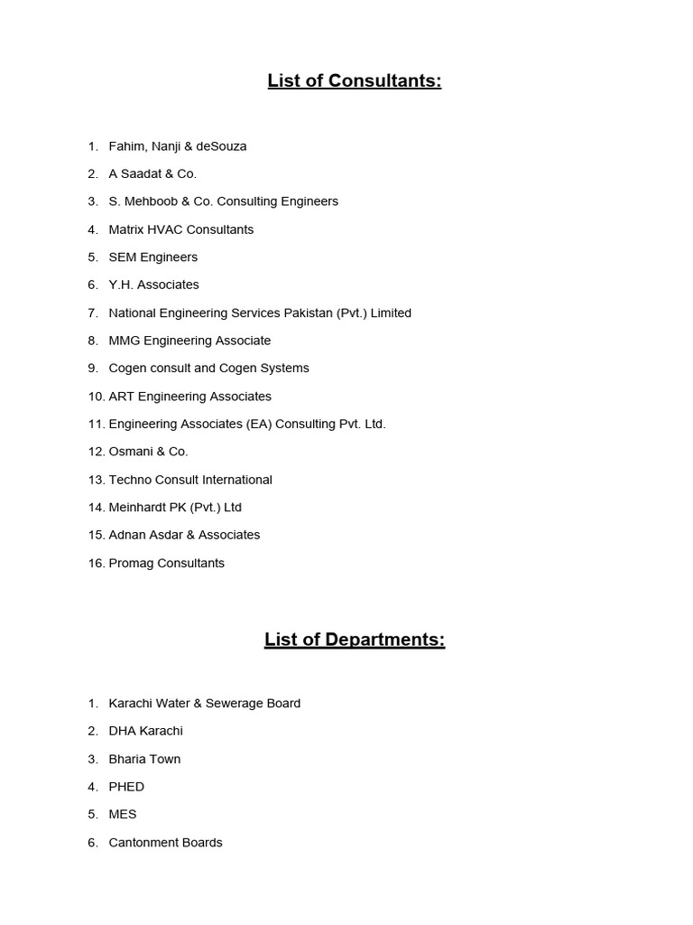 List of My Consultants | PDF