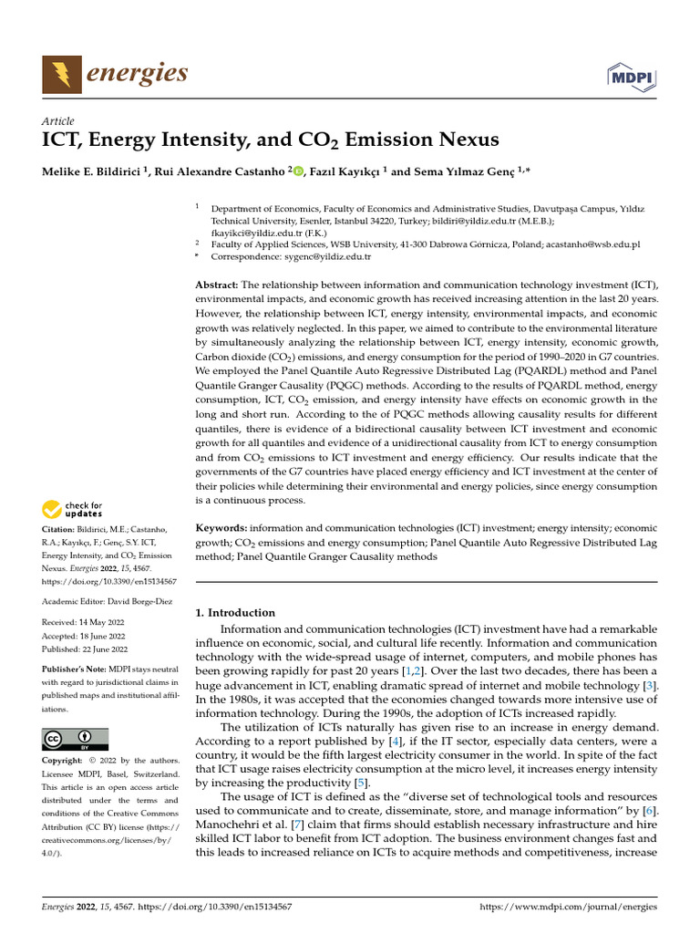 ICT Energy Intensity and CO2 Emission Ne | PDF | Science & Mathematics
