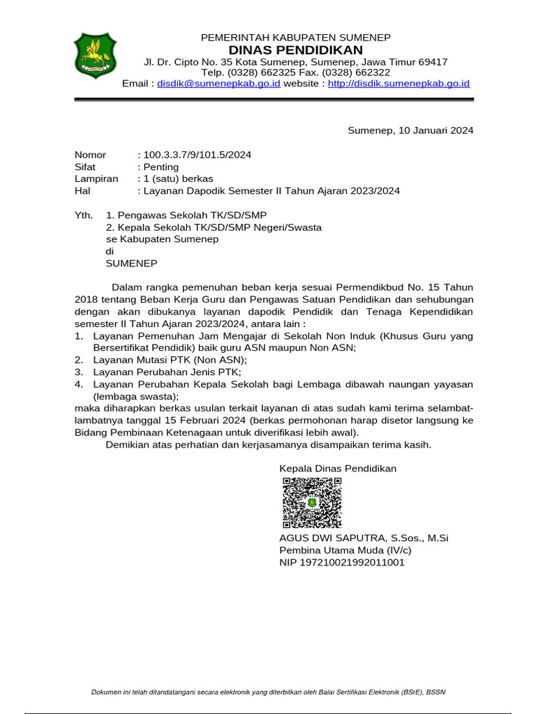 SE Layanan Dapodik 2024 | PDF