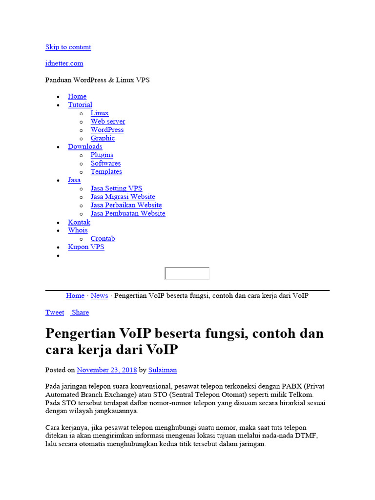 Sistem Komunikasi Voip | PDF