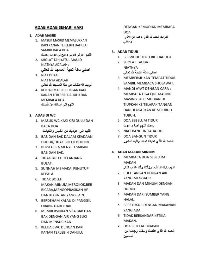 Adab Sehari-hari dalam Islam | PDF | Kesehatan Holistik