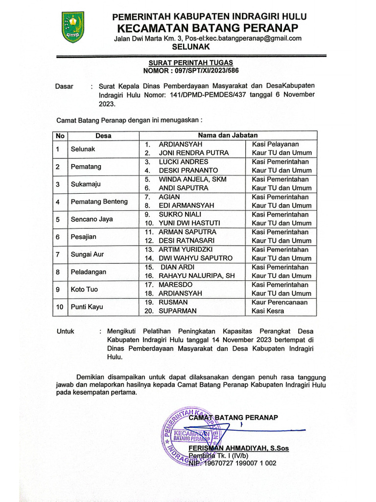SPT Perangkat Desa | PDF