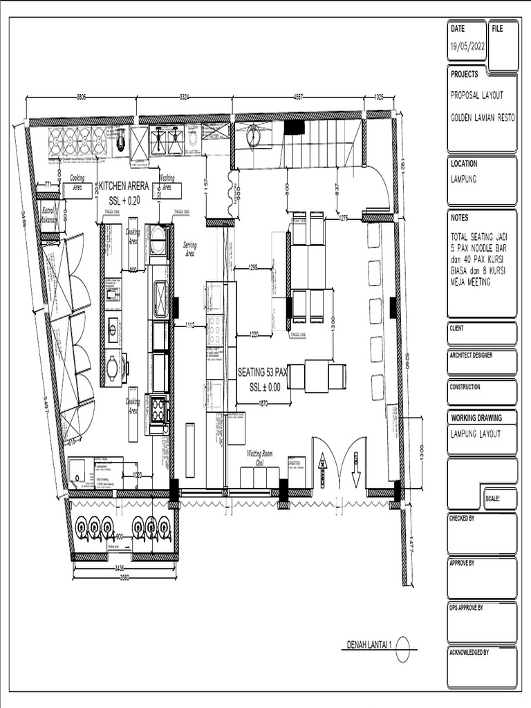 Kitchen Arera SSL 0.20: Washing Area Cooking Area Katrol Makanan | PDF ...