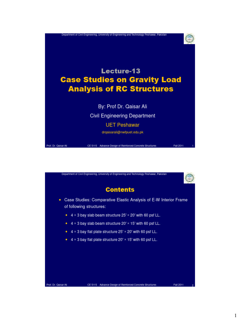 Lecture 13 Comparative Studies - 2011 | PDF | Beam (Structure ...
