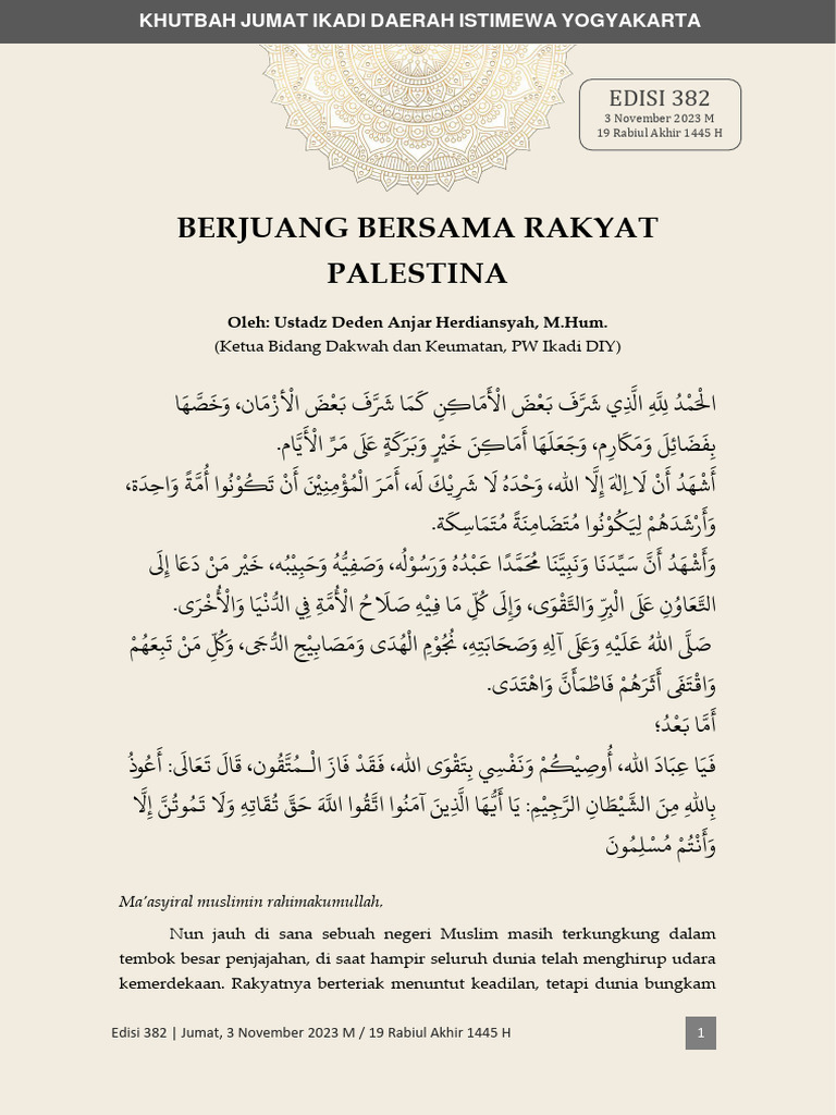 Edisi 382 - 031123 - Deden A. Herdiansyah - Berjuang Bersama Rakyat ...