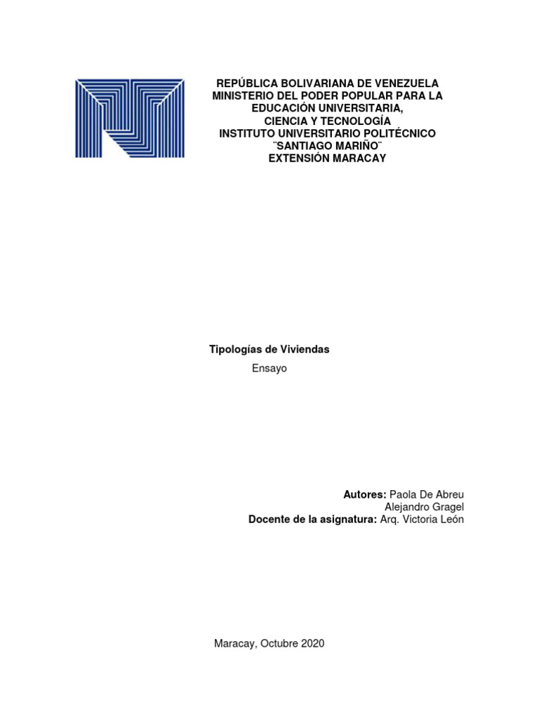 Ensayo - Tipologías de Viviendas | PDF | edificio | Vivienda unifamiliar aislada
