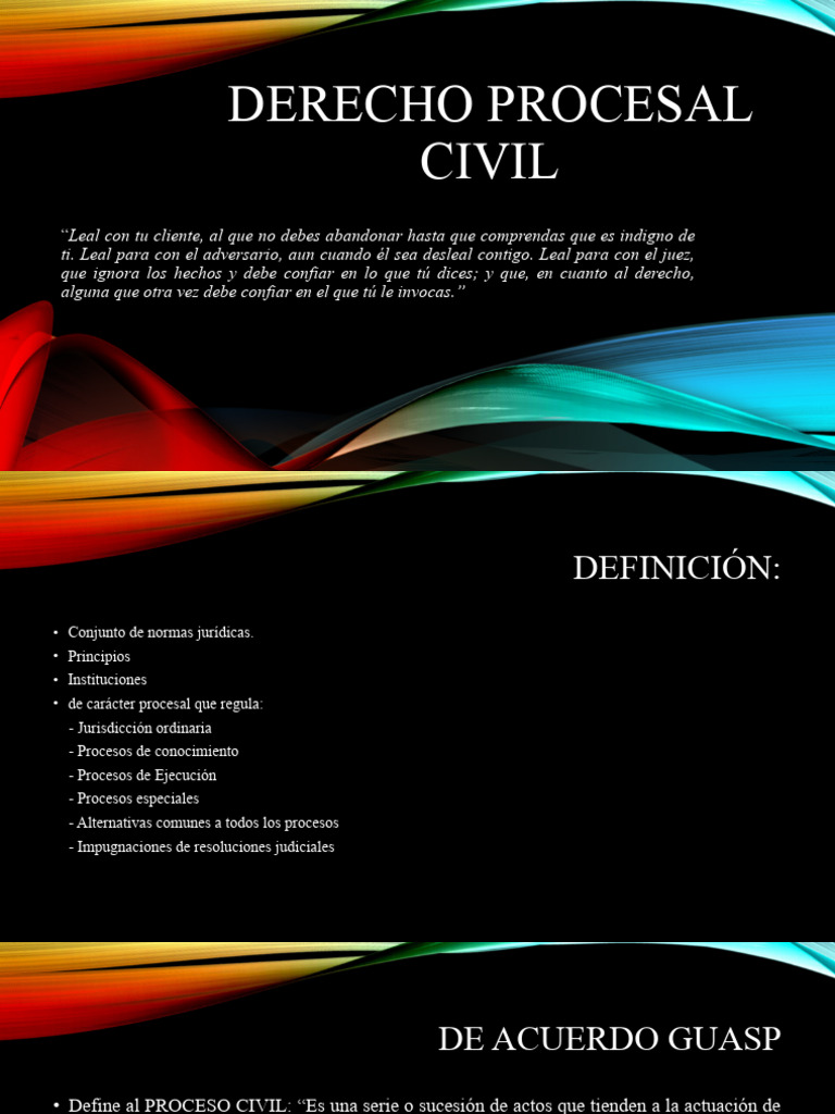 Parte 1 Derecho Procesal Civil | PDF | Ley procesal | Procedimiento Civil
