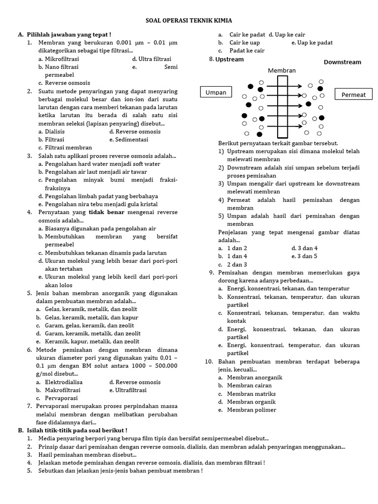 SOAL OTK Dialisis, Reverse Osmosis, Dan Filtrasi | PDF