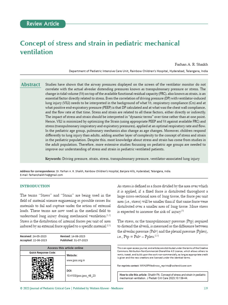 Concept of Stress and Strain in Pediatric.4 | PDF